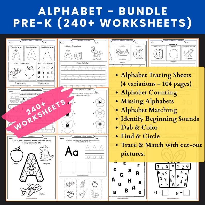 Ultimate Preschool Worksheets Learning Bundle – 640+ Printable Pages ...