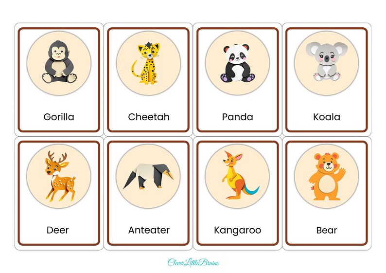 32 Wild Animals Flashcards | Wild Animals Names With Pictures for Kids ...