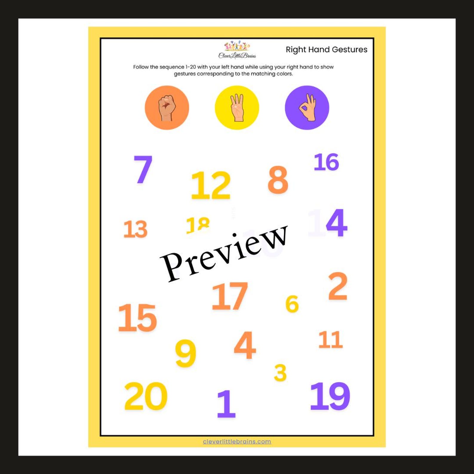 Number Sequencing & Hand Gesture Activity | Bilateral Coordination ...