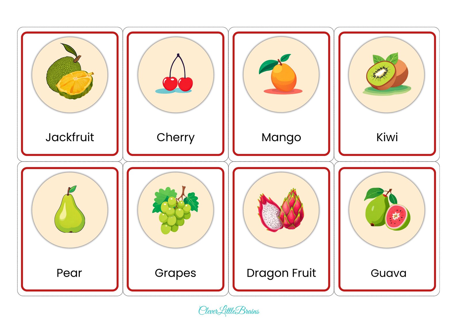 Fruits Flashcards With Names & Pictures - Fruits Names for Kids - Etsy
