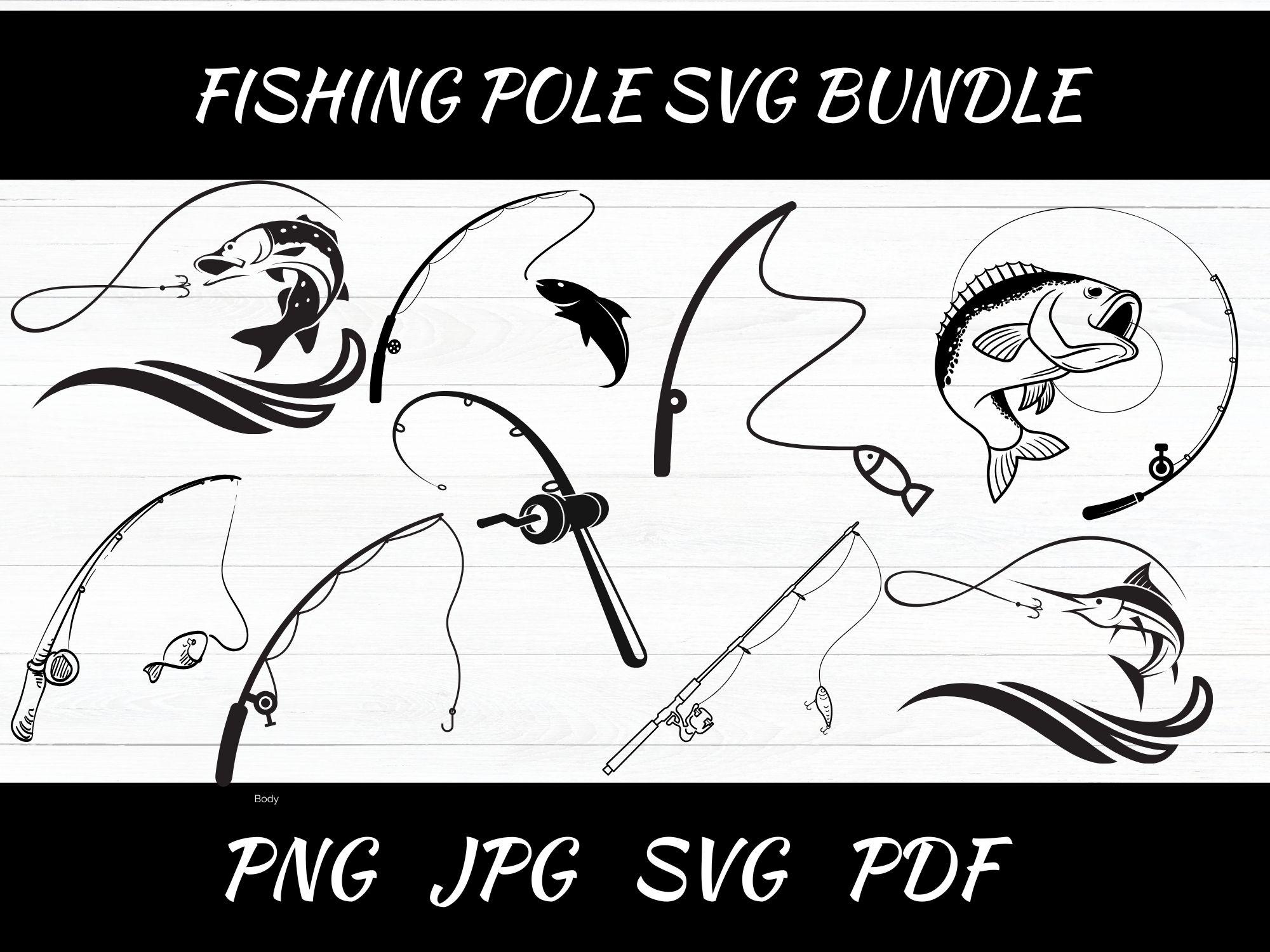 Fishing Pole Svg - Fishing Rods Svg -bass Fishing Rod Svg - Fisherman ...