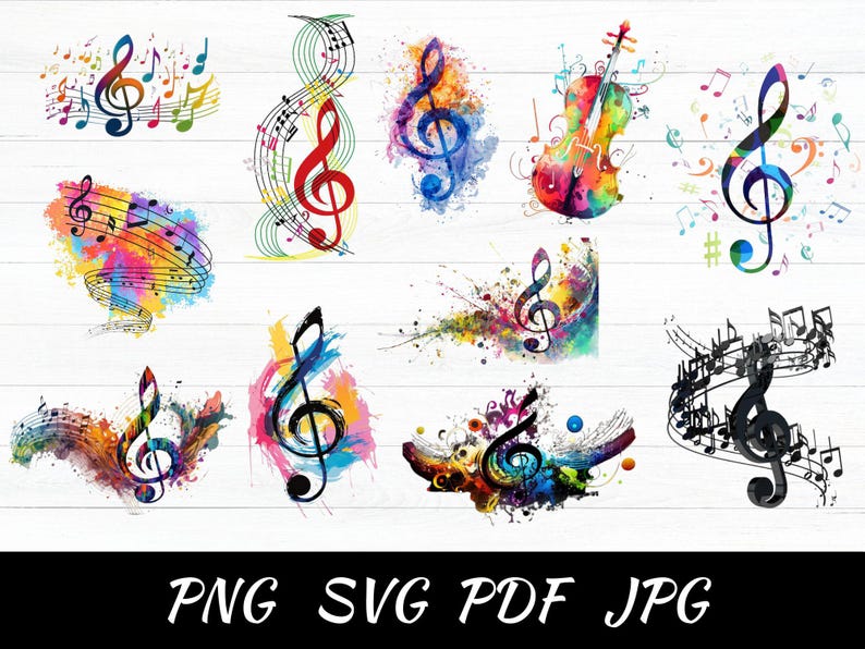 Musical Notes Clipart, Abstract Music Symbols, Music Notation Png ...