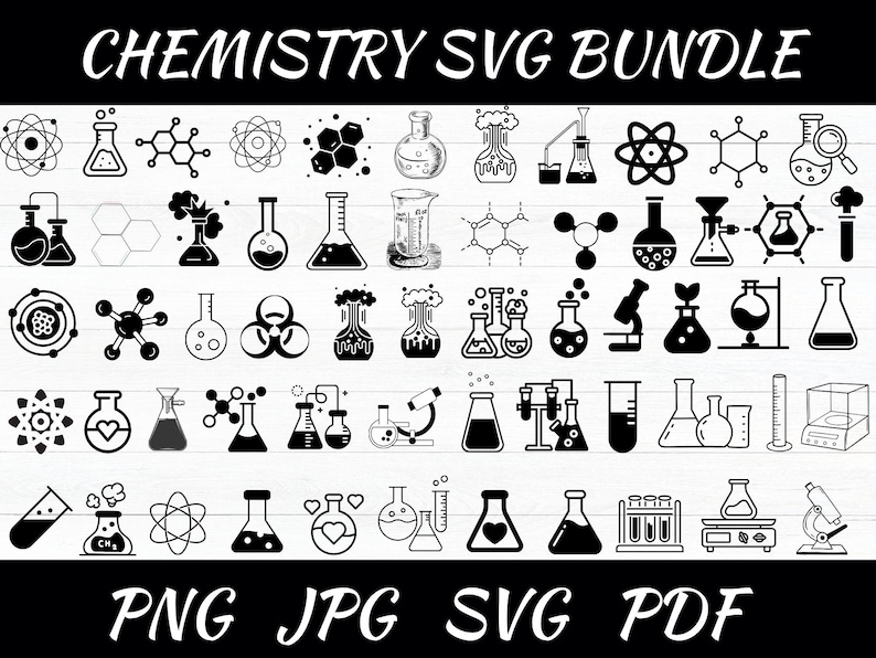 Chemistry SVG Bundle: Science Clipart, Test Tube Cut Files - Etsy