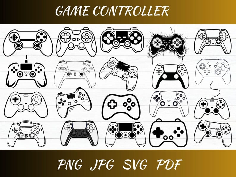 Game Controller SVG Bundle: Joystick Clipart for Cricut (instant ...