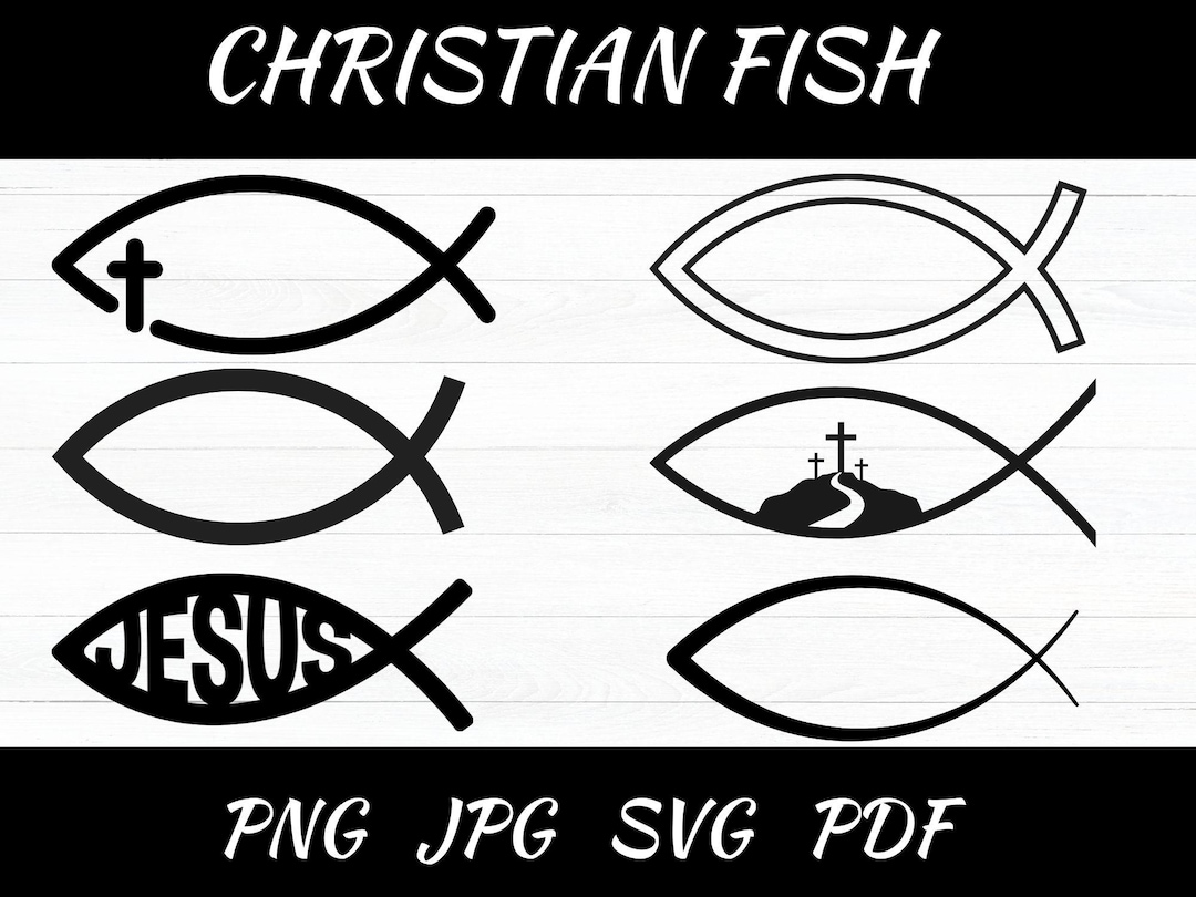 Christian Fish Svg Bundle, Jesus Fish Svg, Ichthys Svg, Religious Fish ...