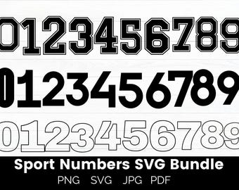 Sports, Jersey Numbers Templates SVG PNG, Sport Numbers SVG, Varsity ...