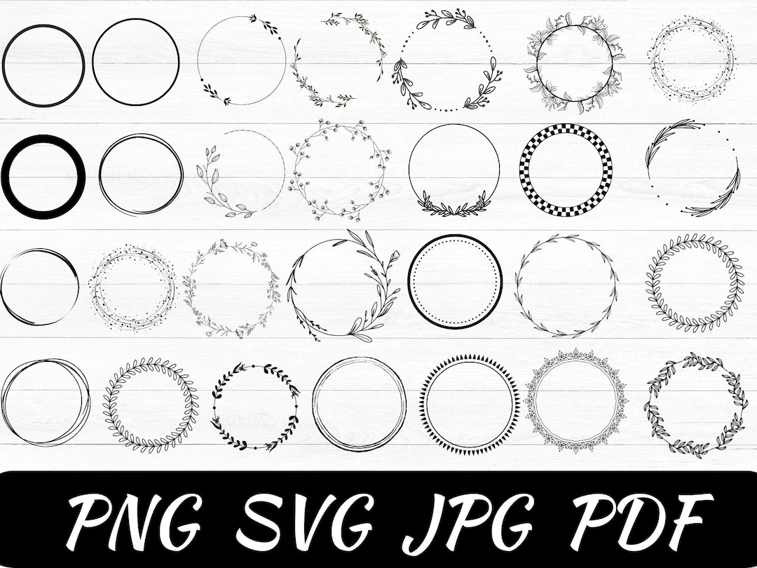Circle Frame SVG, Cirlce SVG, Double Circle Frame SVG, Round Frame Svg ...