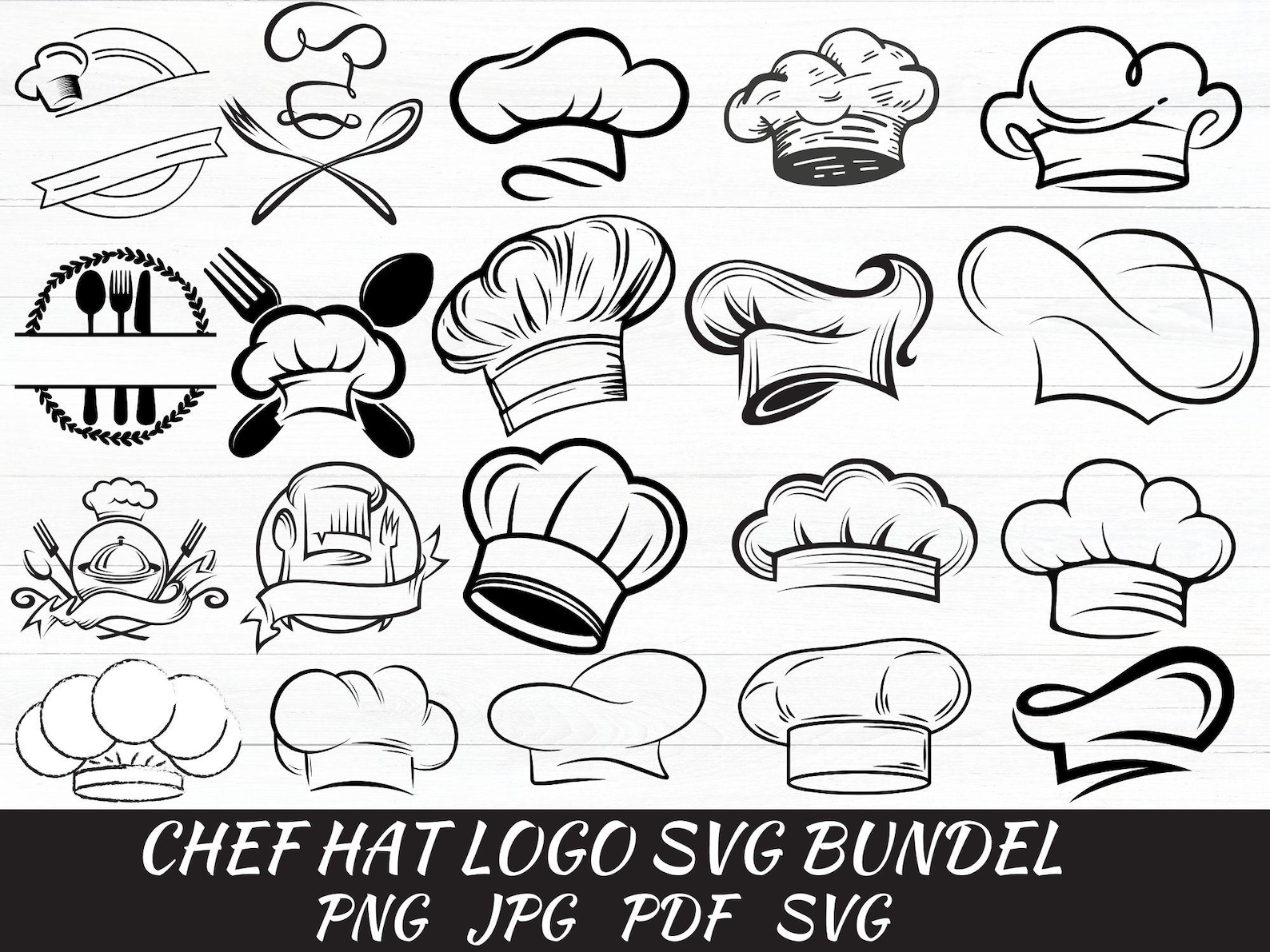Chef Logo Svg,chef Hat Svg Bundle,chef Hat Svg,cooking Svg,restaurant ...