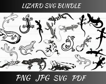LIZARD SVG Gecko CRICUT Reptile Png for Shirts Salamander Cut Files ...