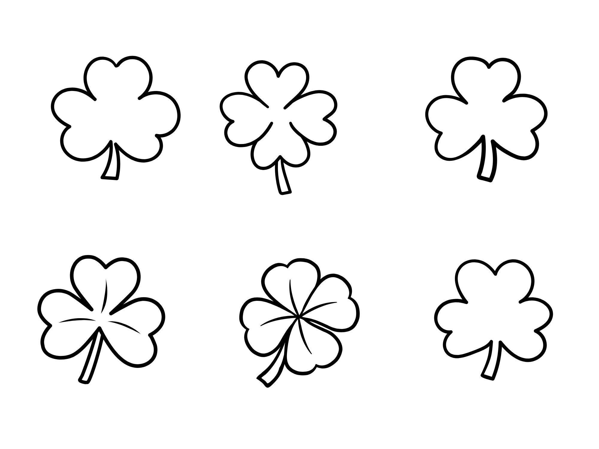 Clover Outline SVG: Shamrock Cut Files for Cricut, PNG, PDF - Etsy