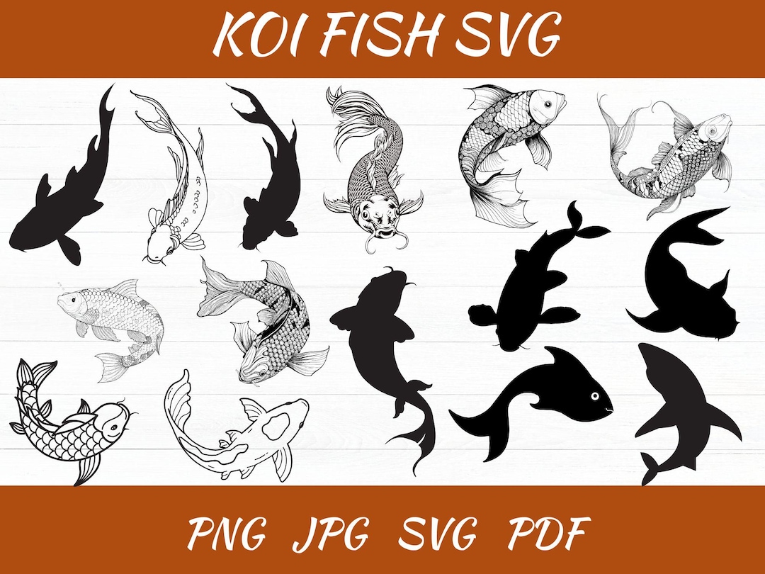 Koi Fish Digital Art: SVG, PNG, Clipart, Illustration - Etsy
