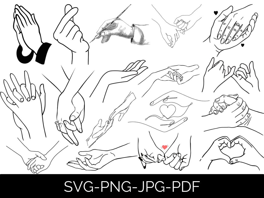Holding Hands Svg Bundle, Holding Hand Cut File, Holding Hand ...