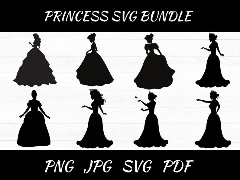 Princess Silhouette Svg Bundle, Princess Cut Files for Cricut, Princess ...
