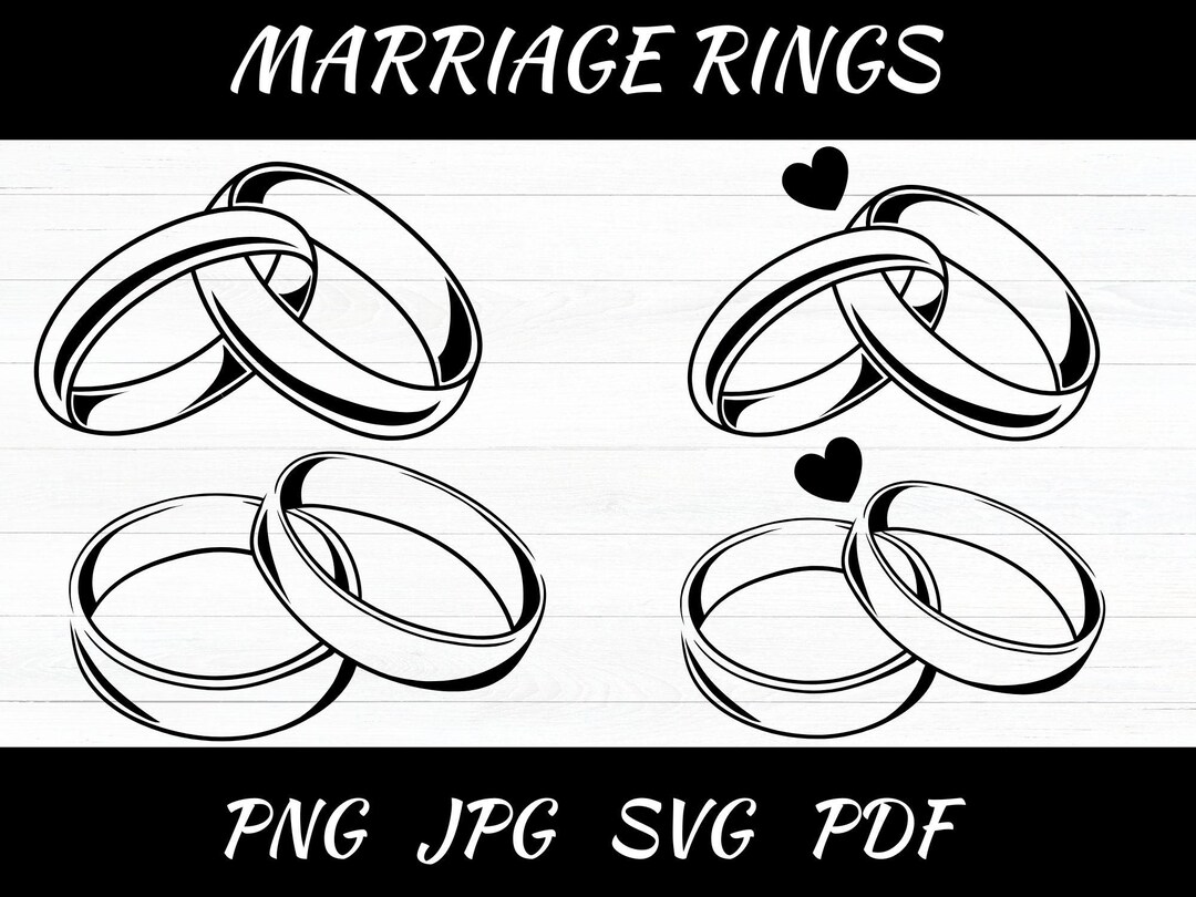 Marriage Rings Svg Bundle, Ring Svg, Wedding Svg, Clipart, Silhouette ...