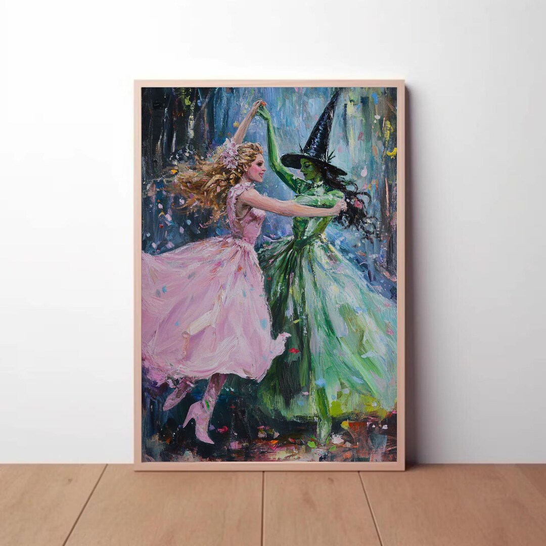 Glinda and Elphaba Wall Art Digital Print Wizard of Oz Inspired Art ...