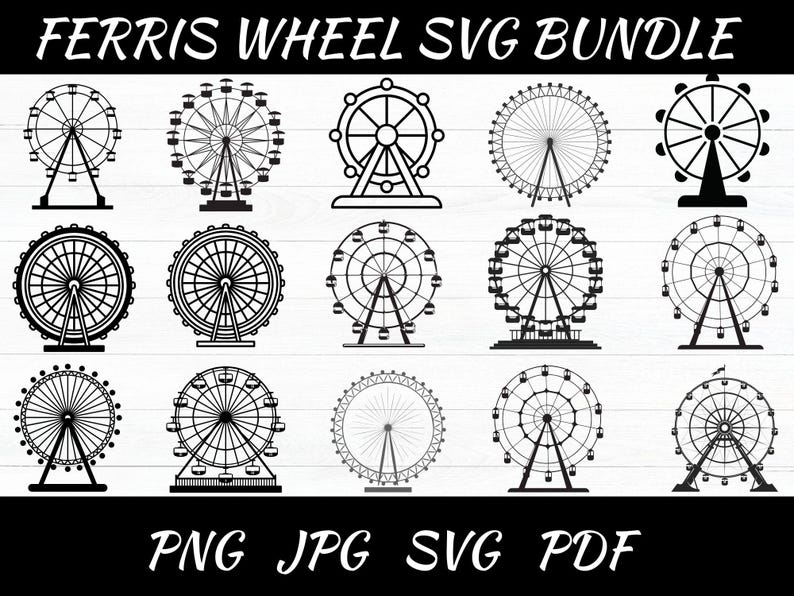 Ferris Wheel SVG Bundle: Retro Fairground Clipart (digital Download - Etsy