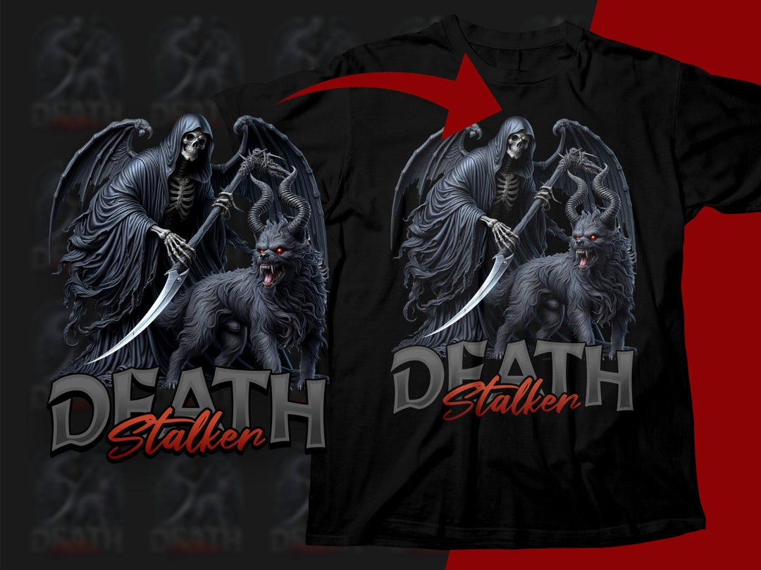 Urban Streetwear Grim Reaper Digital Print, Edgy Harajuku Design for T ...