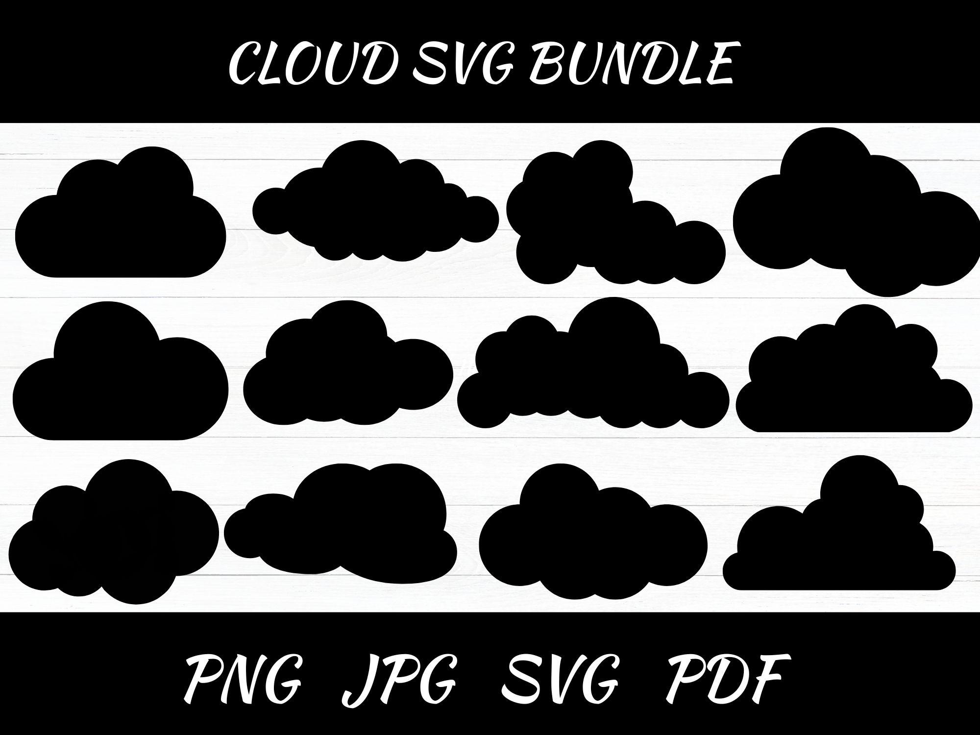 Cloud Svg File/ Cloud Clipart/ Cloud Vector/ Cloud Bundle Svg/ Cloud ...