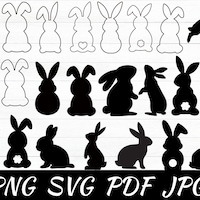 Rabbit Svg - Etsy