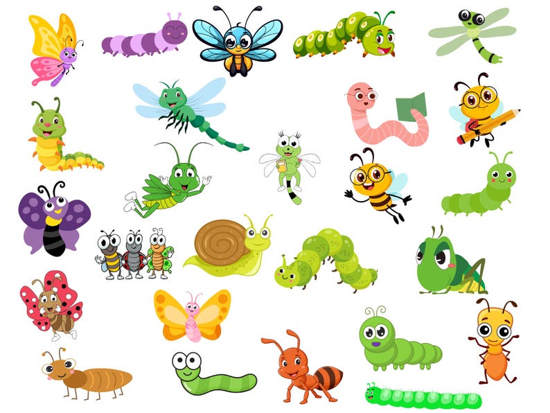 Bugs and Insects Clipart Bundle: Butterfly, Ladybug SVG & PNG - Etsy