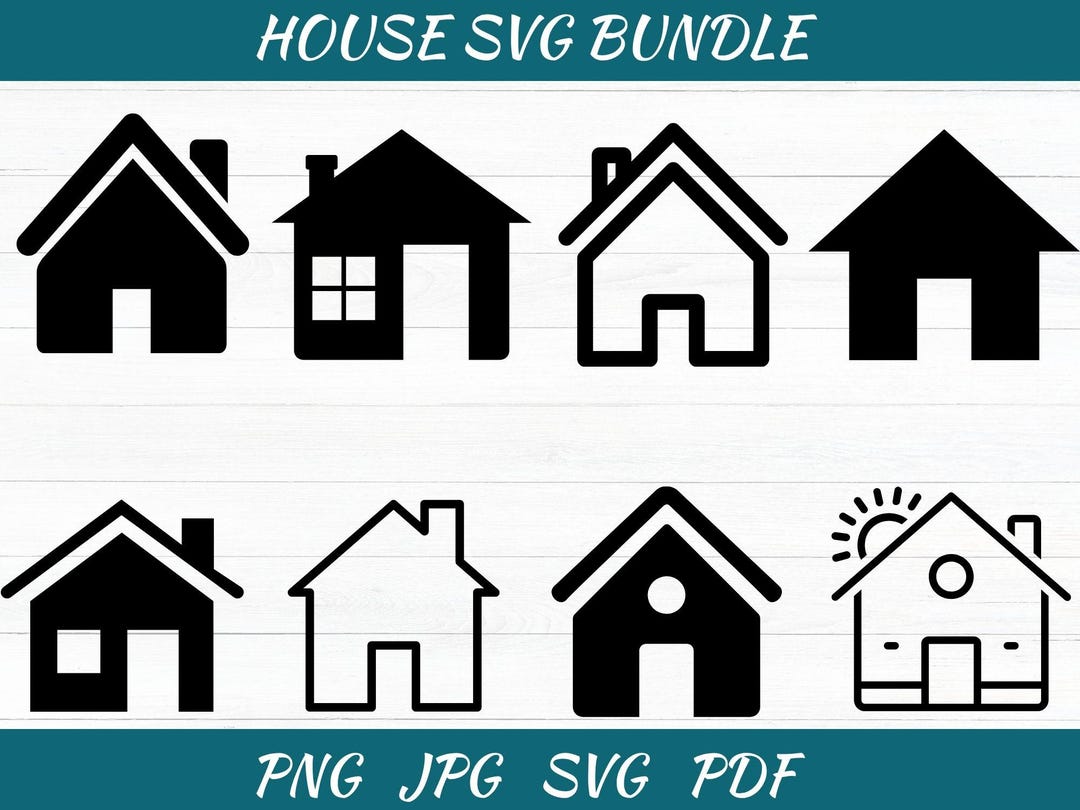 House SVG Bundle: Home Outline Cut Files for Cricut & Silhouette - Etsy