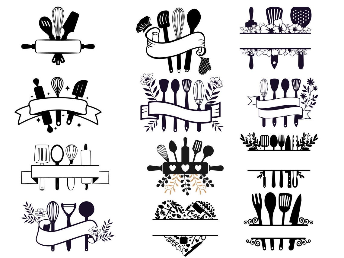 Kitchen Monogram SVG Bundle: Baking & Cooking Designs - Etsy