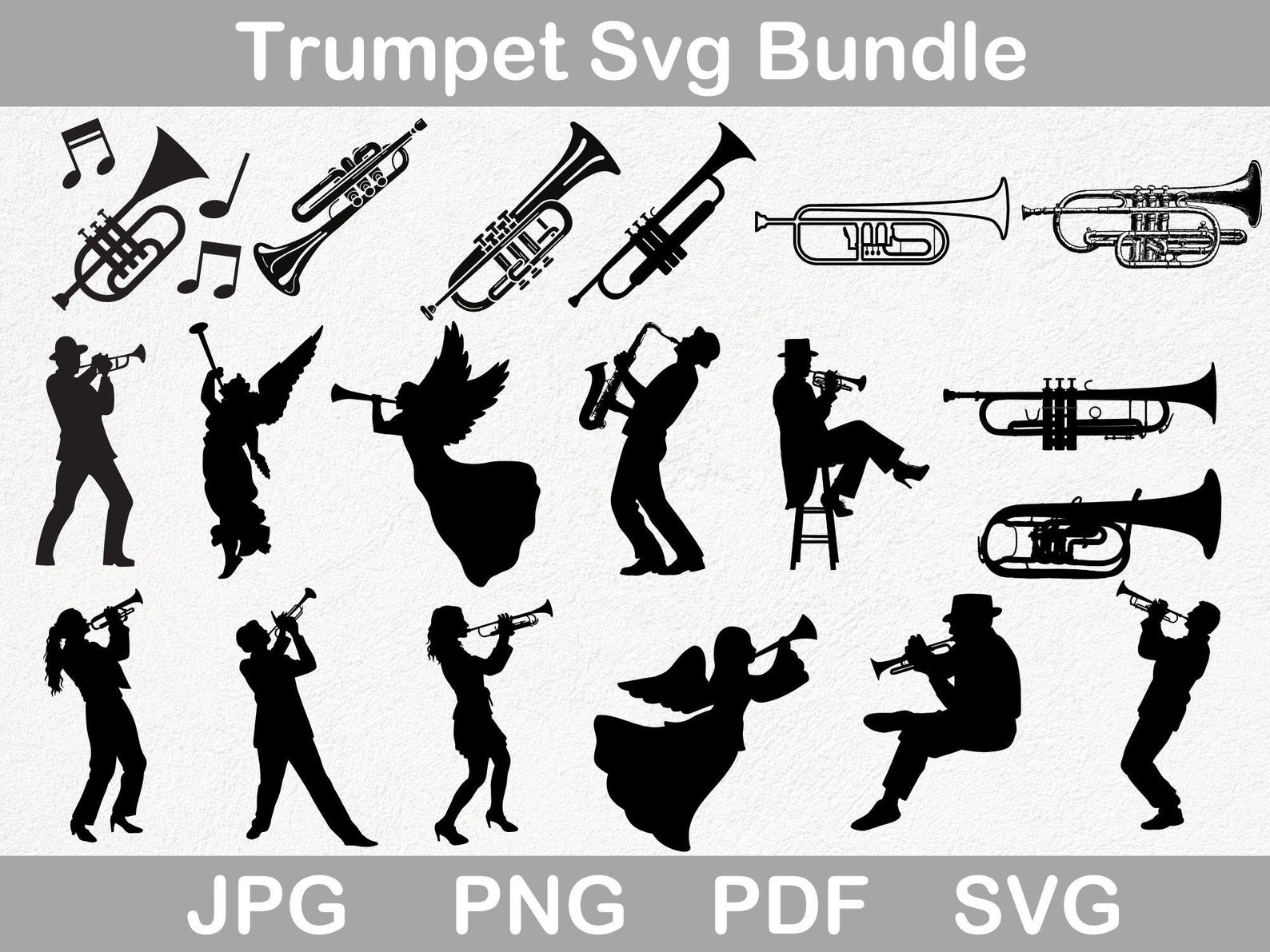 Trumpet Bundle Svg - Trumpet Png Bundle - Trumpet Svg Bundle - Music ...