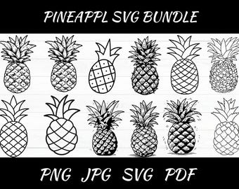 Pineapple Bundle Svg, Pineapple Svg, Pineapple Cut Files for Cricut ...