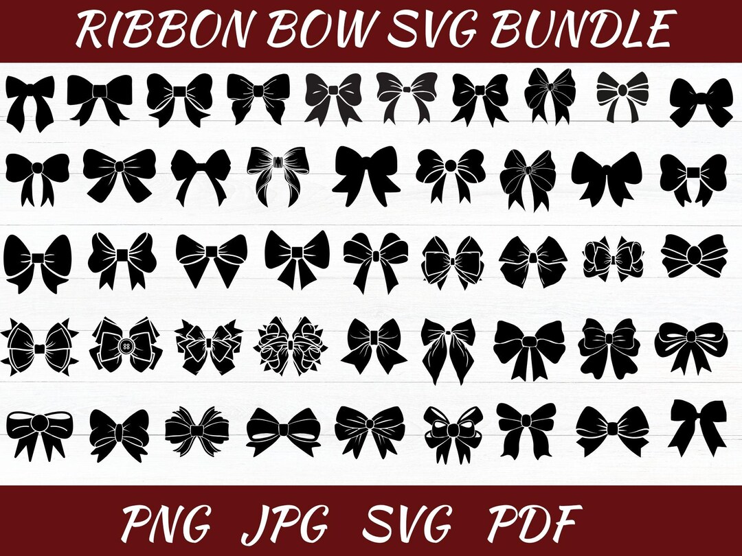 Ribbon Bow SVG Bundle – Crafting Clipart (instant Download) - Etsy
