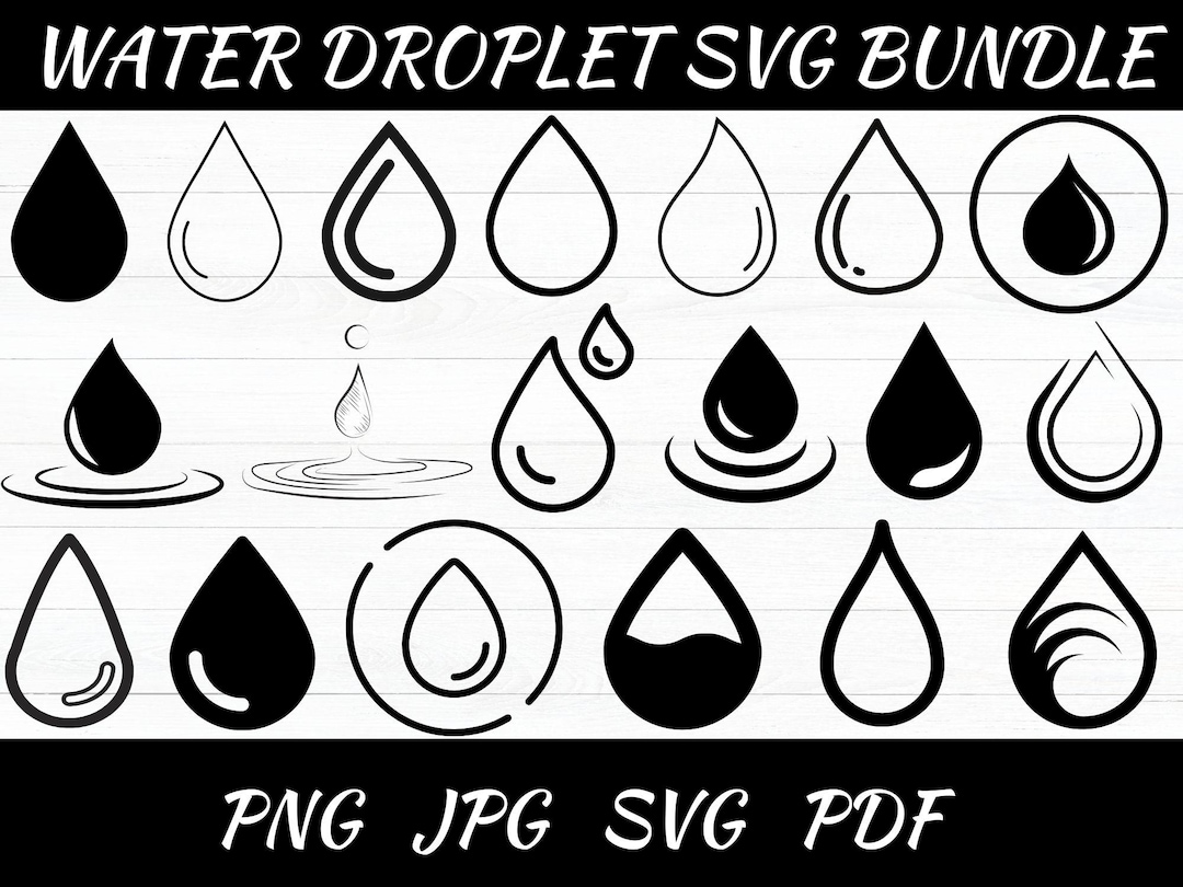 Water Droplet Svg - Water Drops Svg - Rain Drops Svg - Raining Svg ...