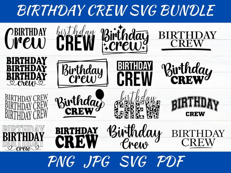 Birthday Crew SVG: Party Shirt Design - Cricut & Silhouette - Etsy