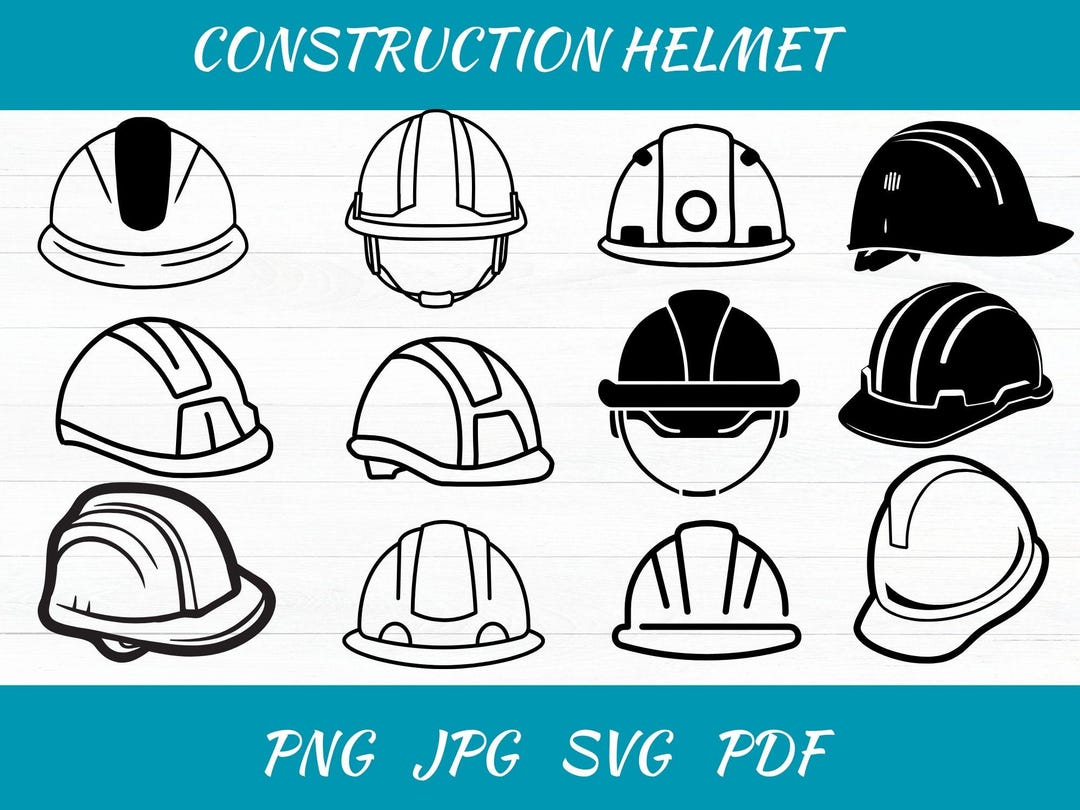 Construction Helmet SVG Bundle: Contractor Clipart, Cut File - Etsy