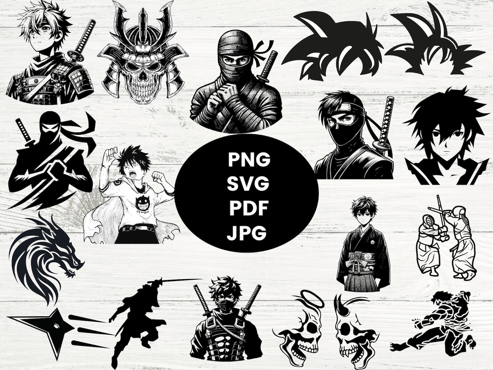 Anime SVG Bundle,anime Svg,anime Cut Files for Circut,anime Png Bundle ...