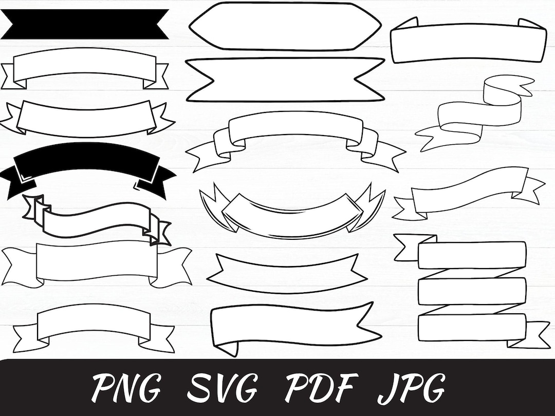 Ribbon Banner SVG Bundle: Bunting Cut Files - Etsy