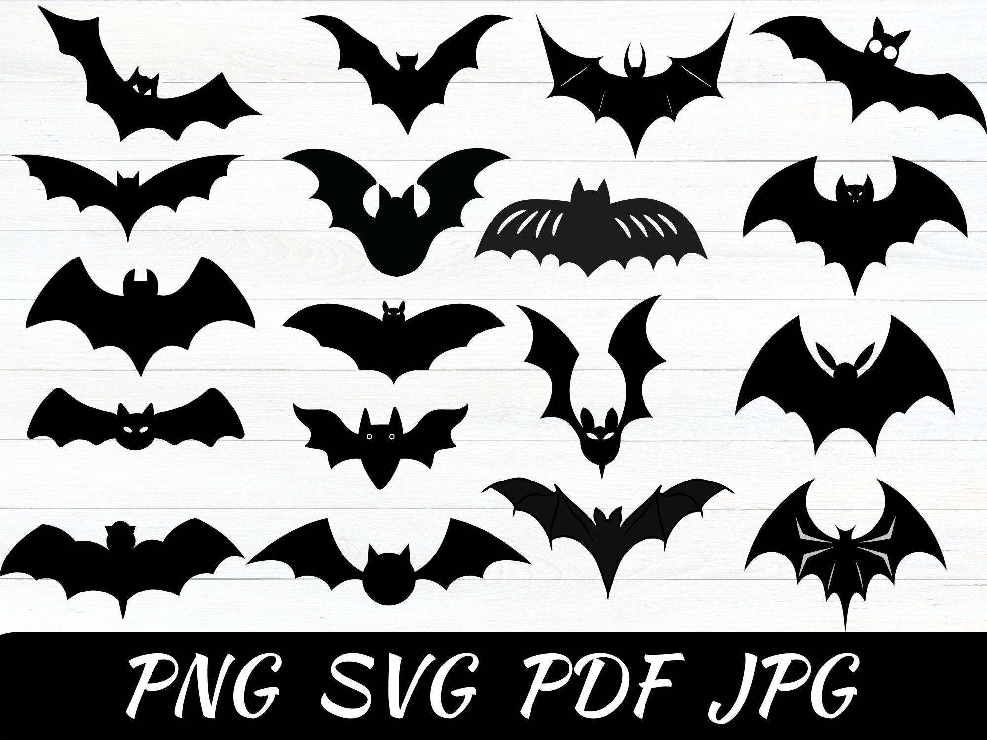 Bat SVG Bundle, Halloween Bat SVG, Cute Bat Svg, Halloween Night Bat ...