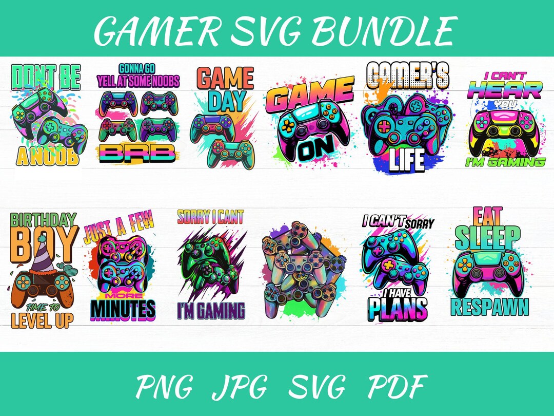 Gamer SVG Bundle: Video Game Controller Designs (digital Download - Etsy