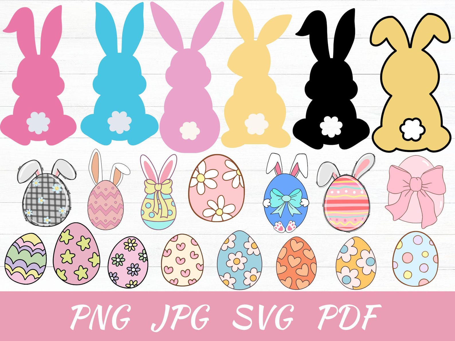 Easter Bunny SVG, PNG. Cute Bunny Svg ,bunny Silhouette. Bunny Svg ...