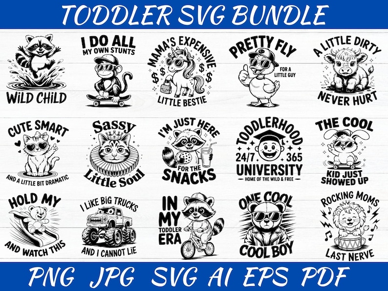 Funny Toddler SVG Bundle, Sassy Kids Shirt Designs (digital Download ...