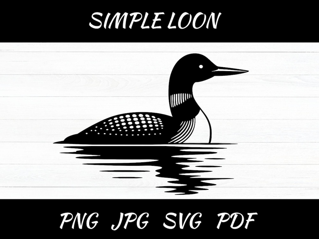 Simple Loon Bird SVG: Vector Graphic Design (digital Files) - Etsy