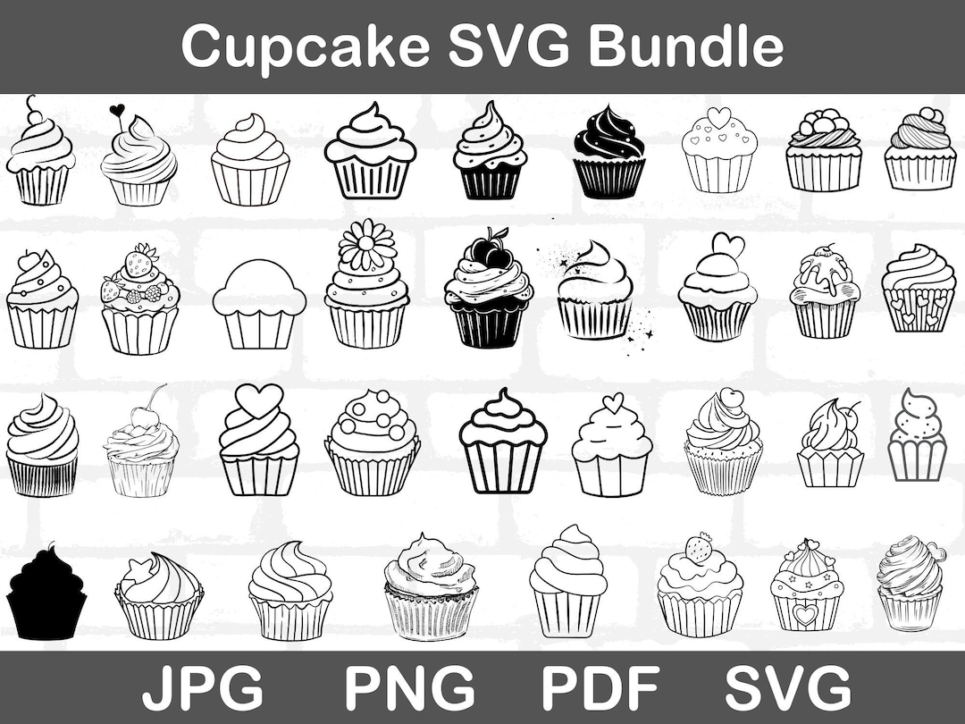 Cupcake SVG Bundle: Cake Cut File, Sweets Clipart (instant Download) - Etsy