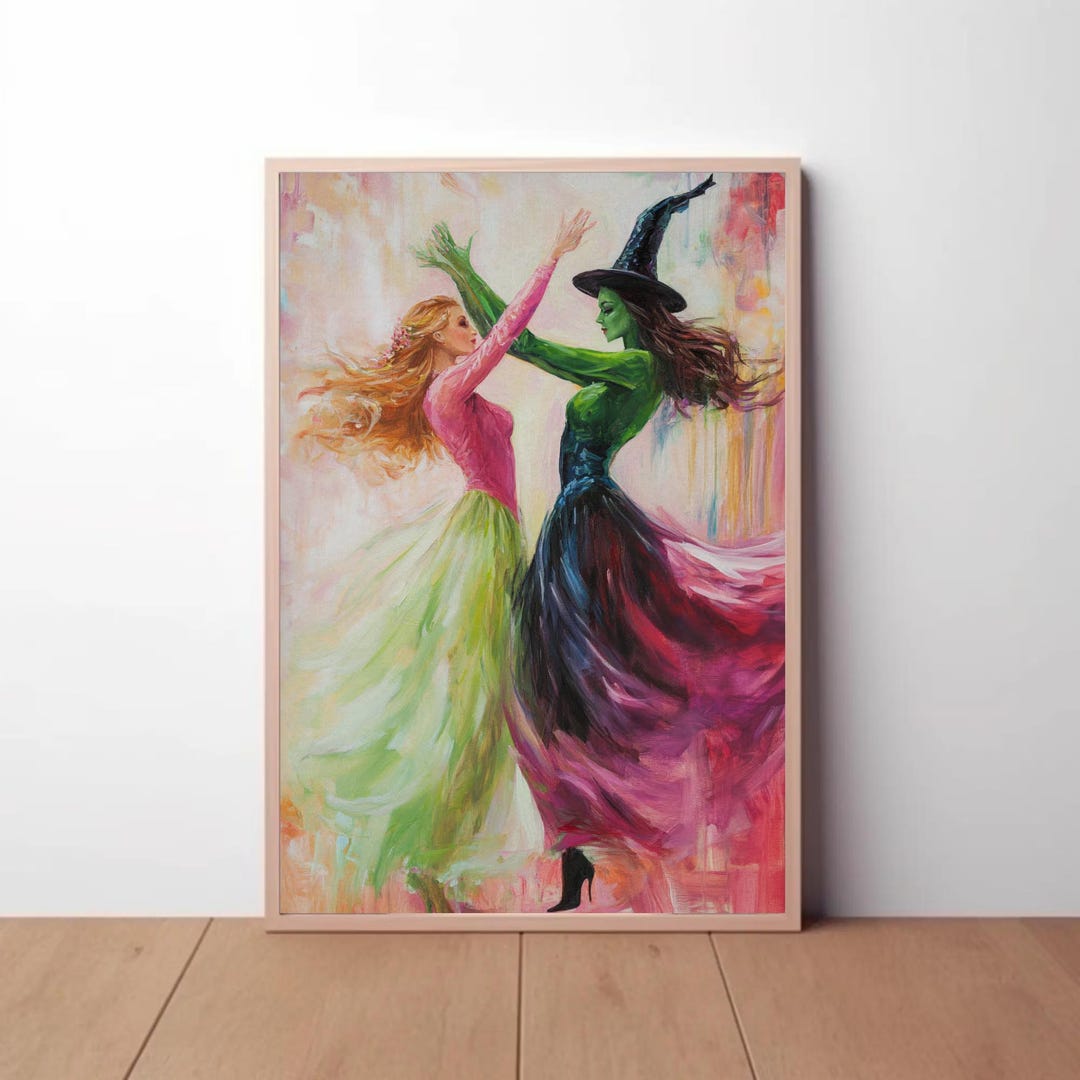 Glinda and Elphaba Watercolor Art Print, Wizard of Oz (digital Download ...