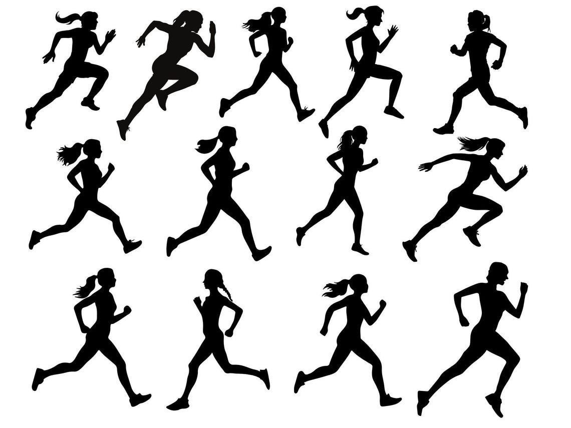 Female Runner SVG File: Running Silhouette Clipart - Etsy