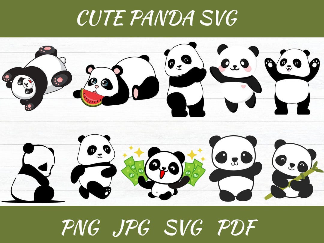 Panda SVG Bundle, Monogram Clipart (instant Download) - Etsy
