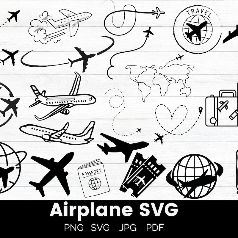 Airplane Svg - Etsy