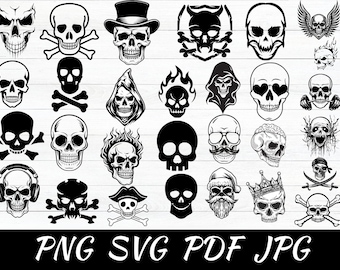 Skulls SVG Bundle, Skeleton Svg Bundle, Skull Cut Files for Cricut ...
