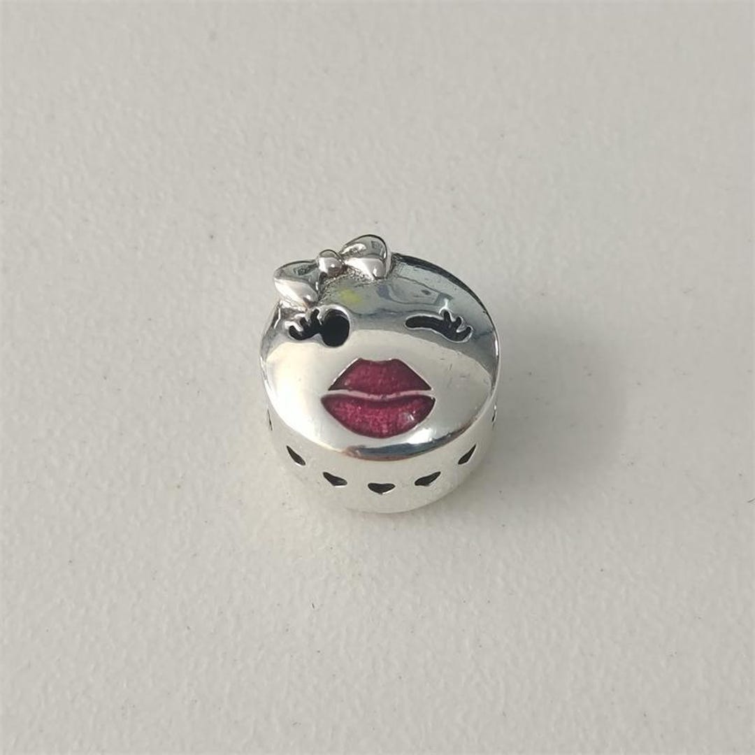 Pandora Playful Wink Charm Face Lips Emoji Flirty Silver - Etsy