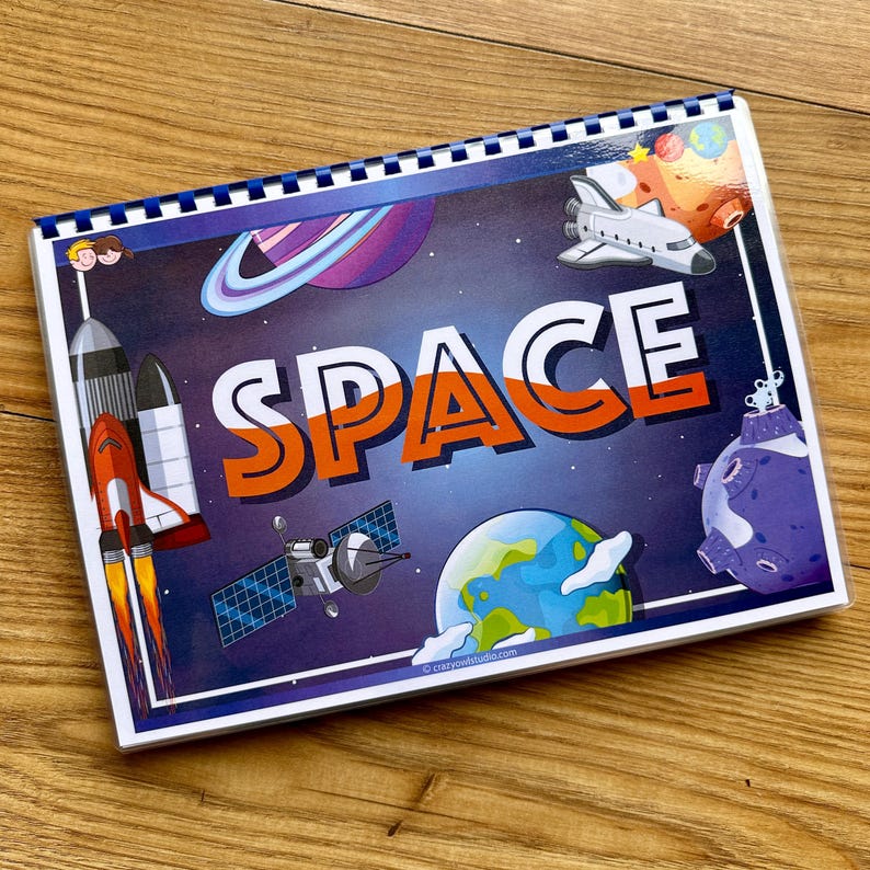 Space Activity Book; Solar System Busy Book Outer Space Learning Binder ...