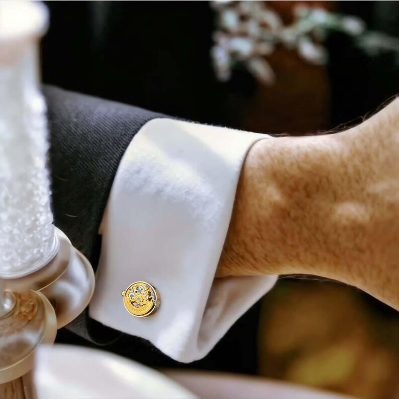 Luxury Custom Mechanical Cufflinks for Men Personalized Engraved ...
