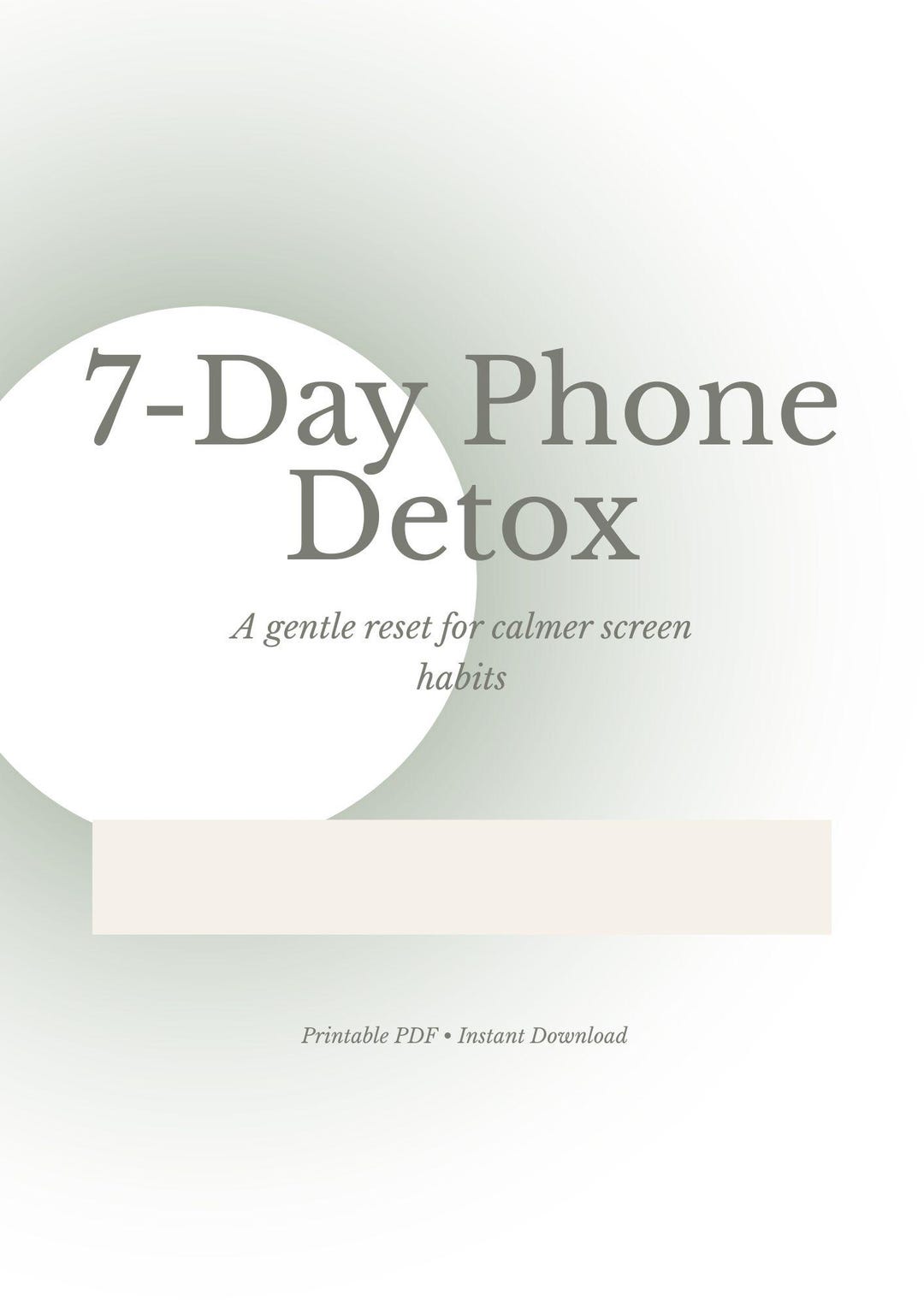 7-day Phone Detox Challenge Printable | Gentle Digital Reset | Mindful ...