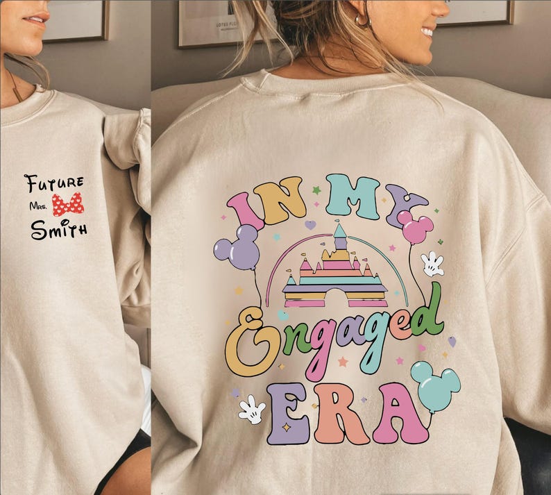 In My Engaged Era Disney Shirt, Personalized Custom Bride, Disney ...